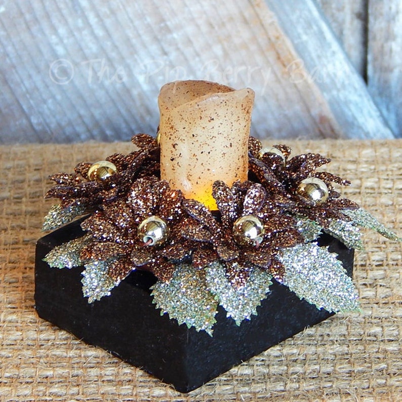 Vintage Flower & Bead Taper Candle Ring: Holiday Decor - Etsy