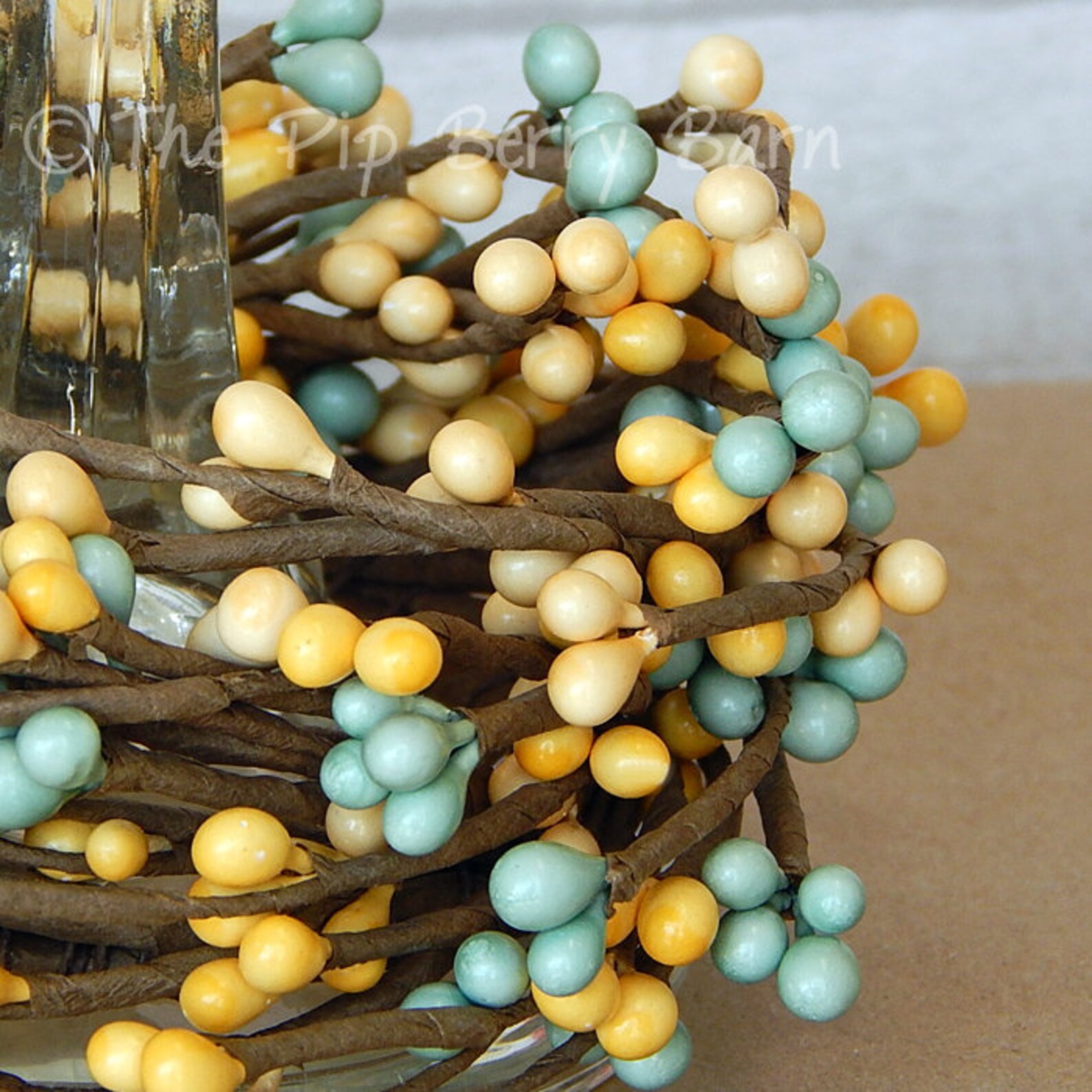 Spring Berry Ring Blue & Yellow Berry Ring Spring Pip Berry - Etsy