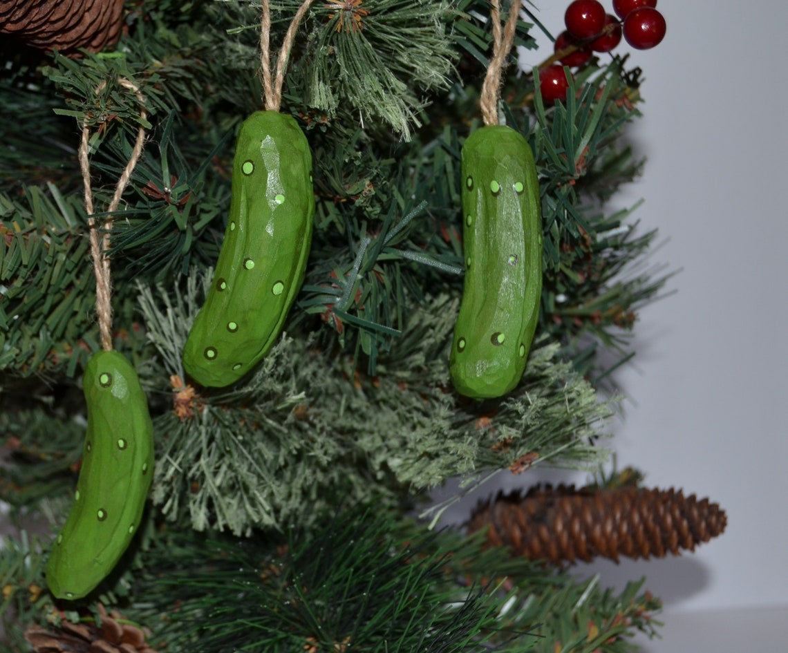 Hand Carved Wood Pickle Christmas Pickle Ornament Pickle - Etsy