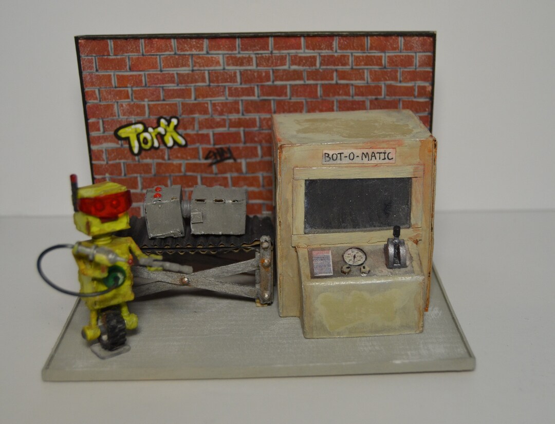 Graffiti Robot "tork" With Micro Diorama Factory Scene, Display Only ...