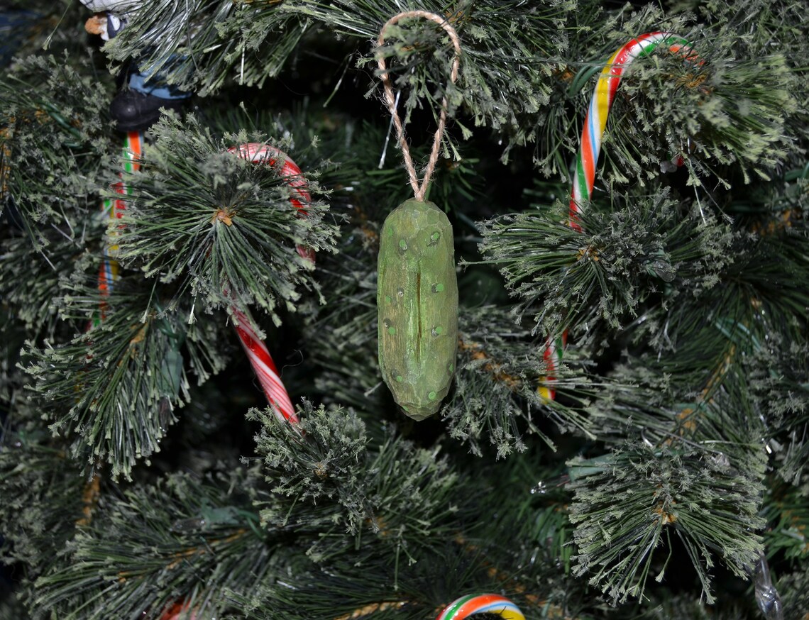 Hand carved wood Pickle Christmas Pickle ornament pickle | Etsy