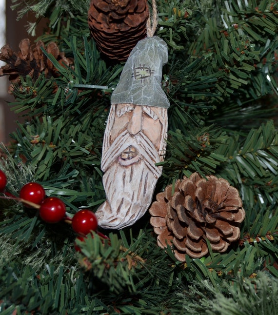 Redneck Elf hand carved wood ornament Hillbilly Folk Art. | Etsy