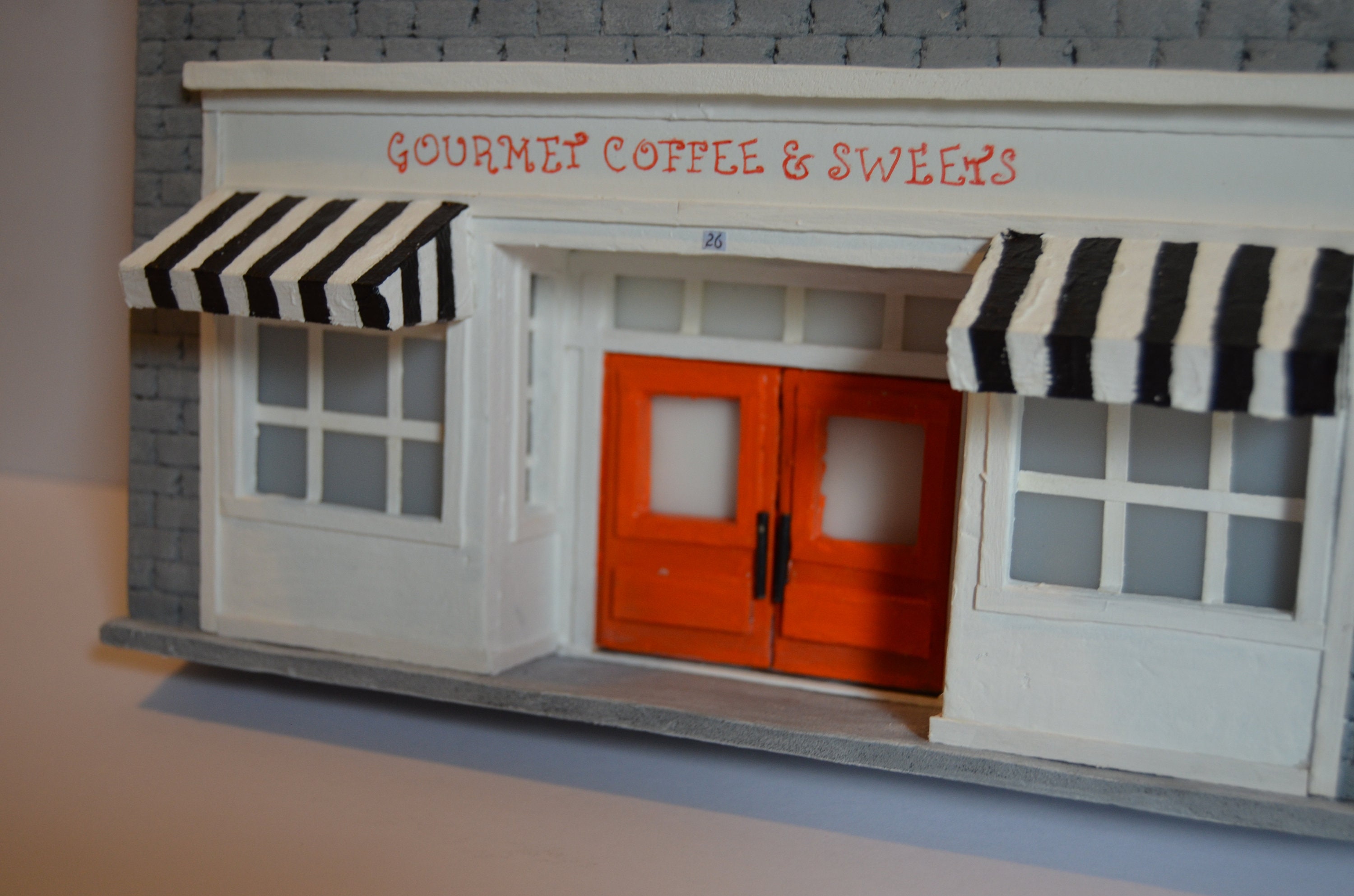 Scoops Ice Cream Shop Downtown Storefront Diorama Art Coffee - Etsy