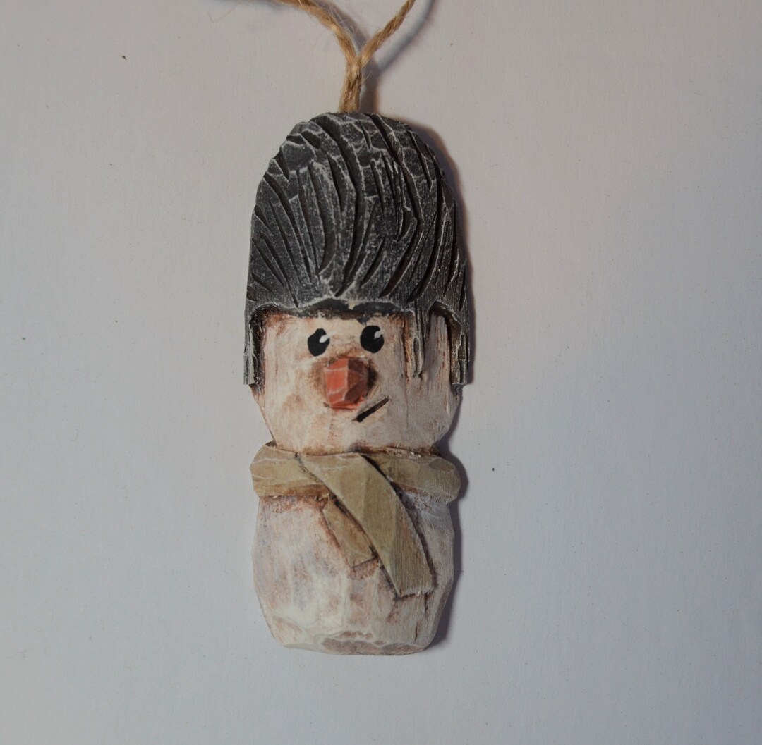 Elvis the Snowman Hand Carved Wood Primitive Folk Art Ornament, Gift ...