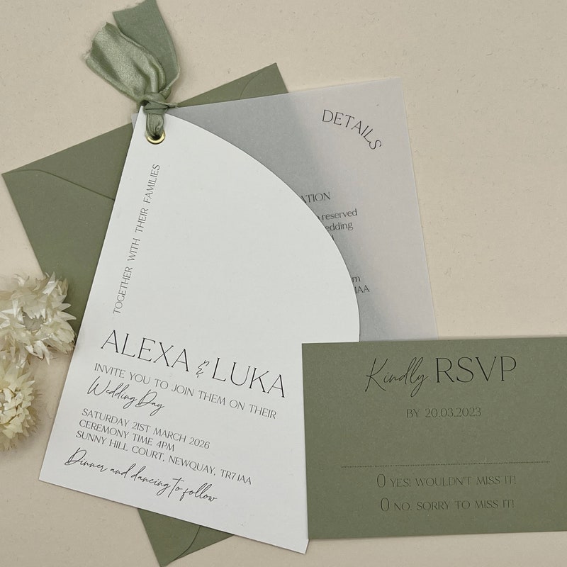 Sage Wedding Invitation - Etsy