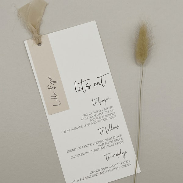 Personalized Menu Cards - Etsy