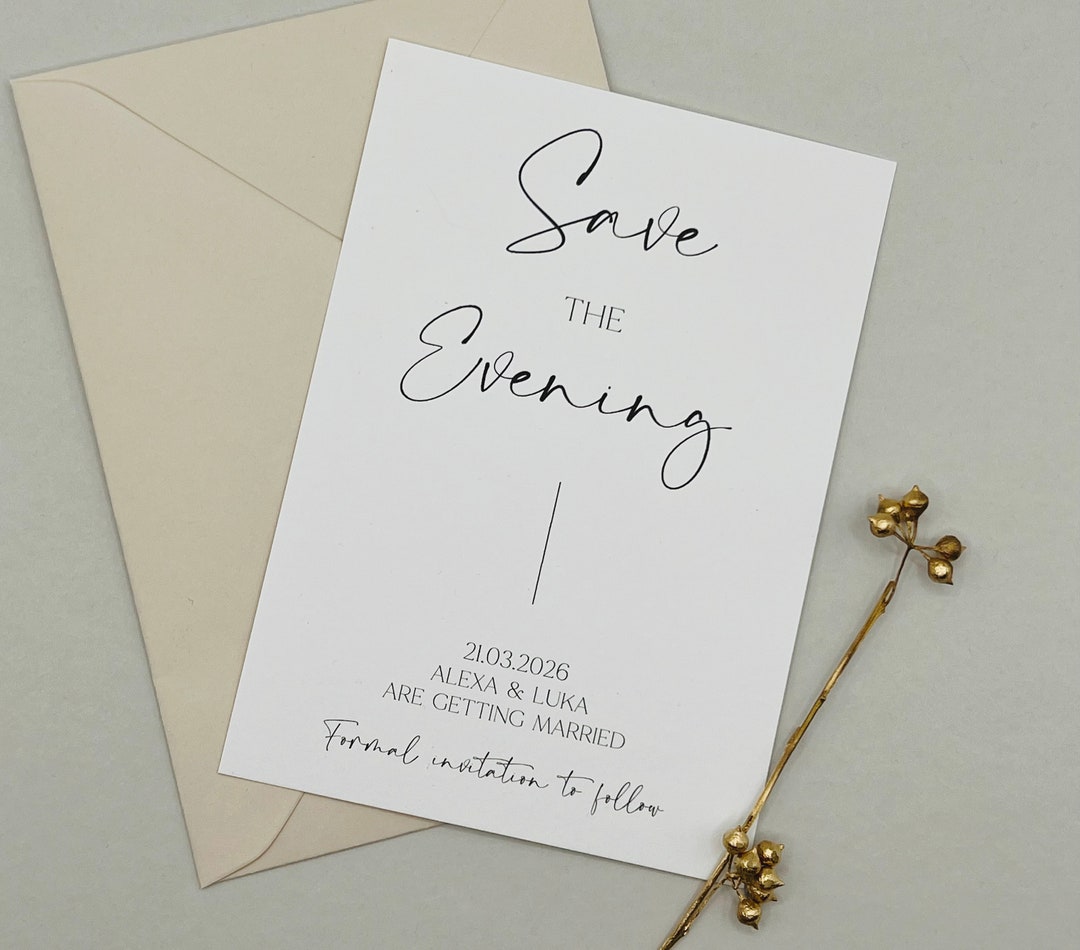Save the Evening, Evening Reception, Vellum Invitation, Calligraphy ...