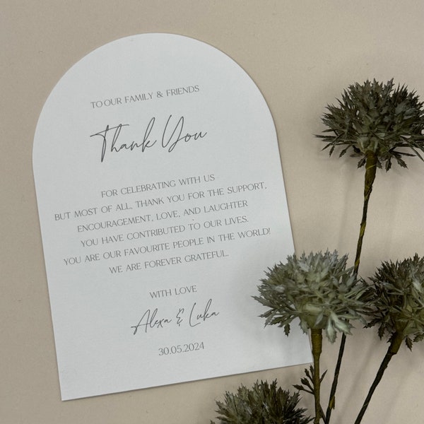 Thank You Place Card - Etsy