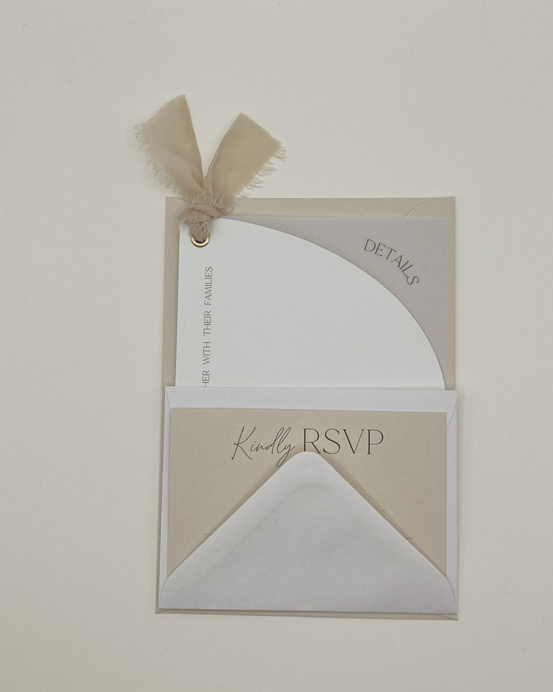 Neutral Arched Wedding Invitation Suite - Etsy UK