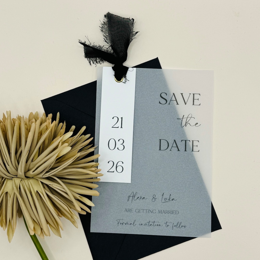 Ribbon Save the Date, Save the Date Cards, Rustic Save the Date, Unique ...