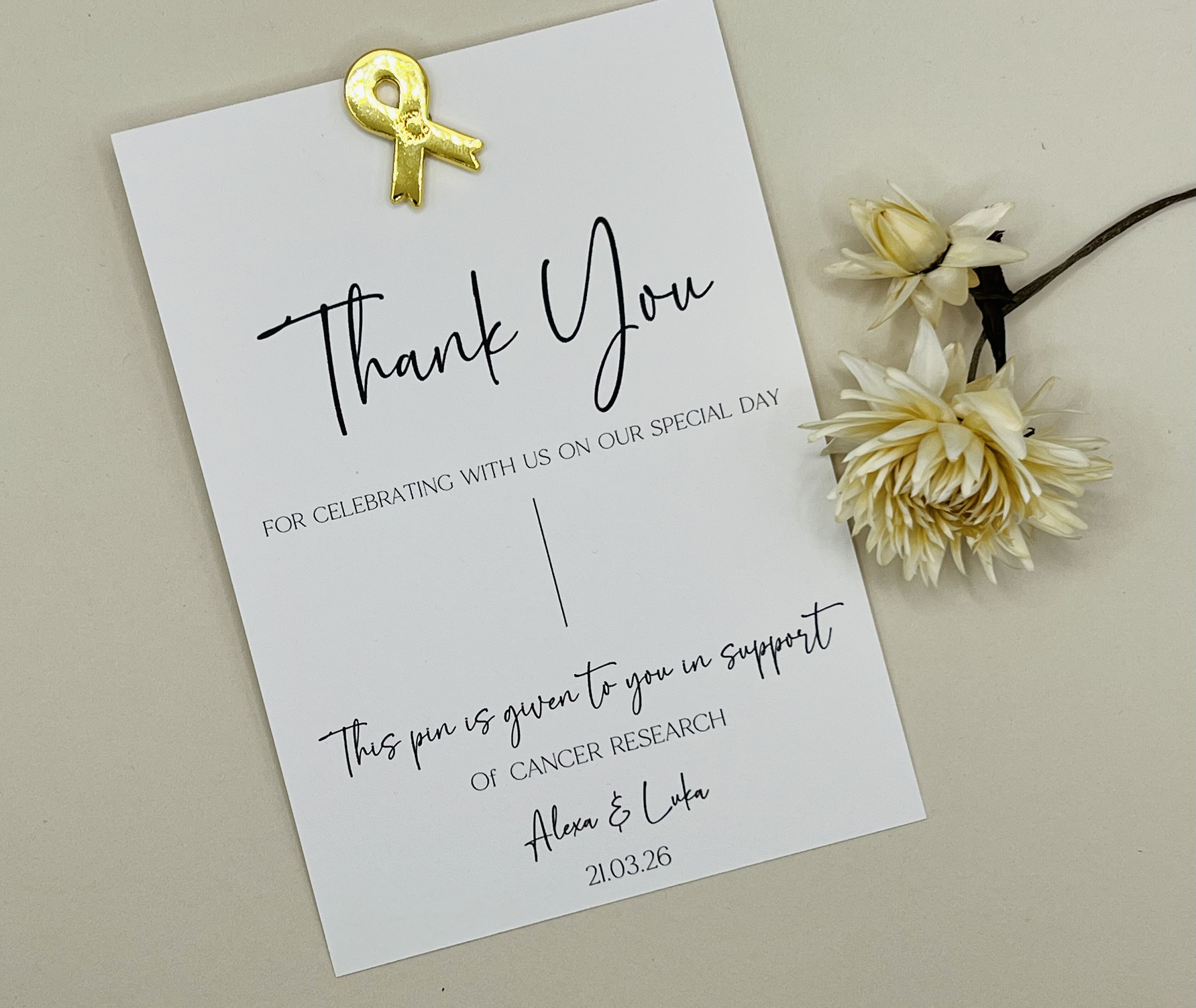 Charity Pin Wedding Favour Cards in Lieu of Favours Cards - Etsy UK