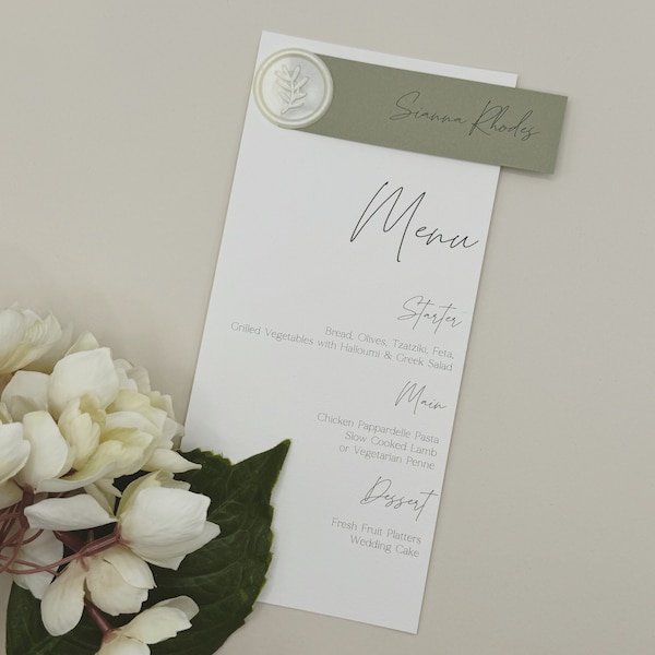 Simple Wedding Menu - Etsy