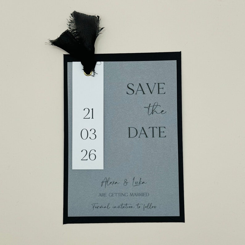 Vellum Save the Date With Date Tag - Etsy