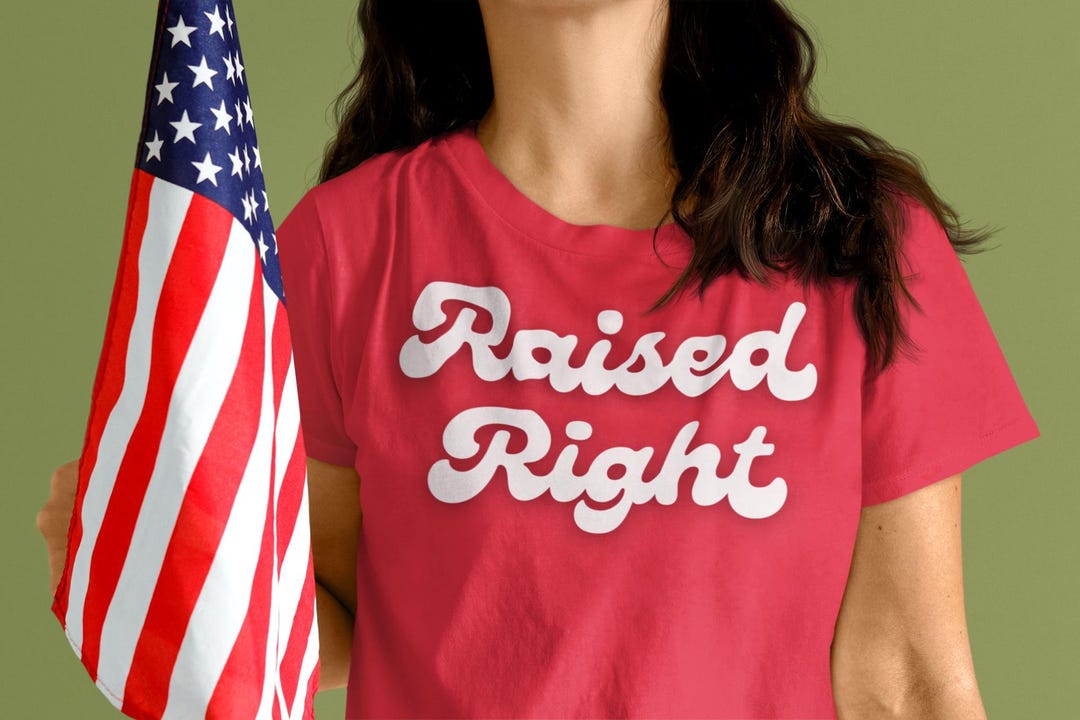 Raised Right Funky Letters Comfort Colors Tee, Premium Quality ...