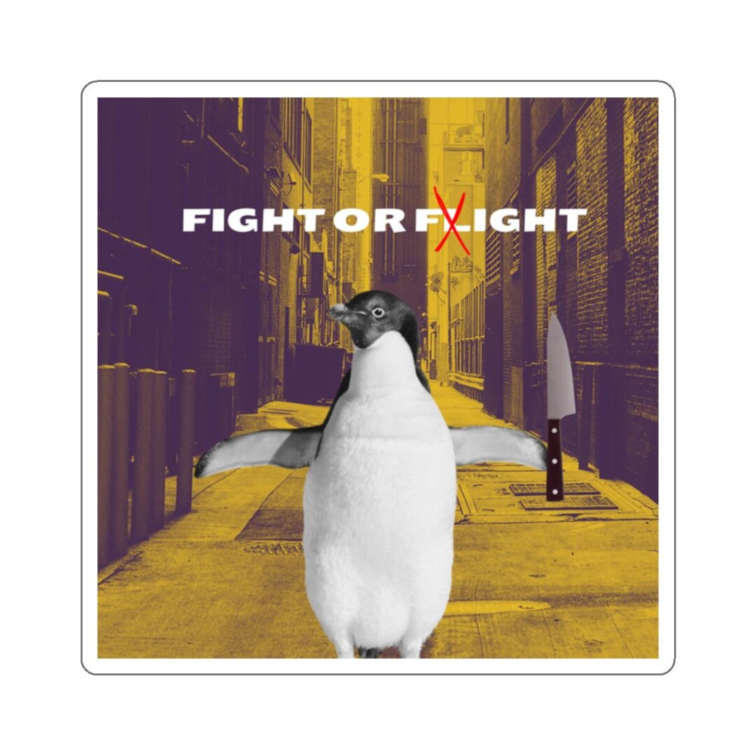 Fighting Penguin Sticker retro and Witty choose FIGHT Design Perfect ...
