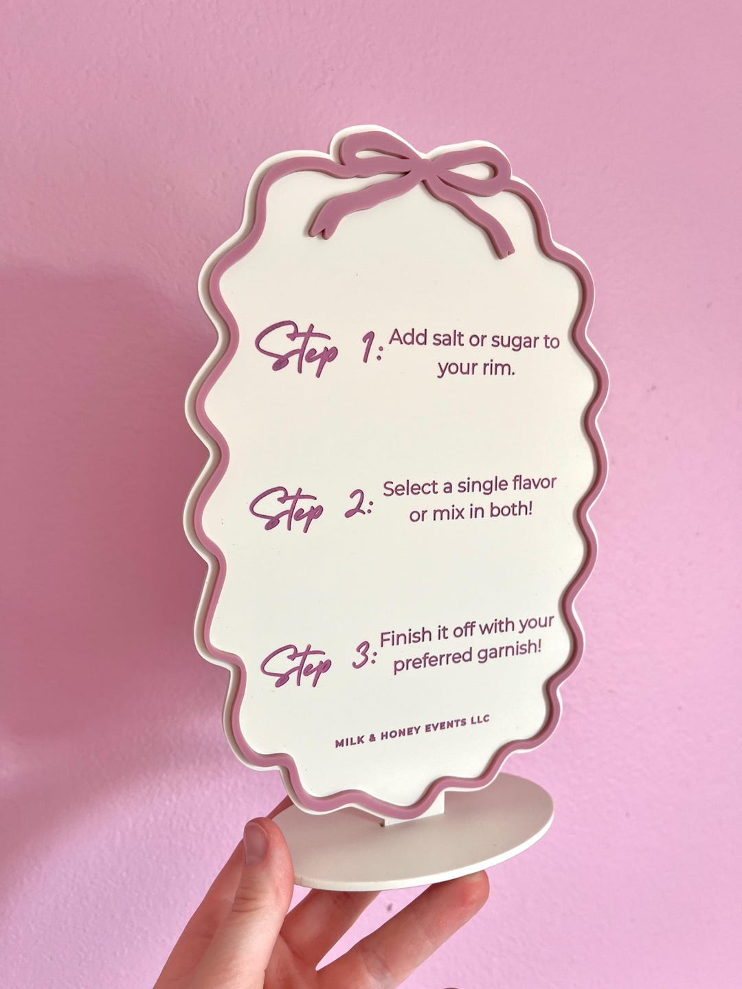 Scalloped Menu Sign, Drink Sign, Scalloped Acrylic Sign, Beverage Menu ...