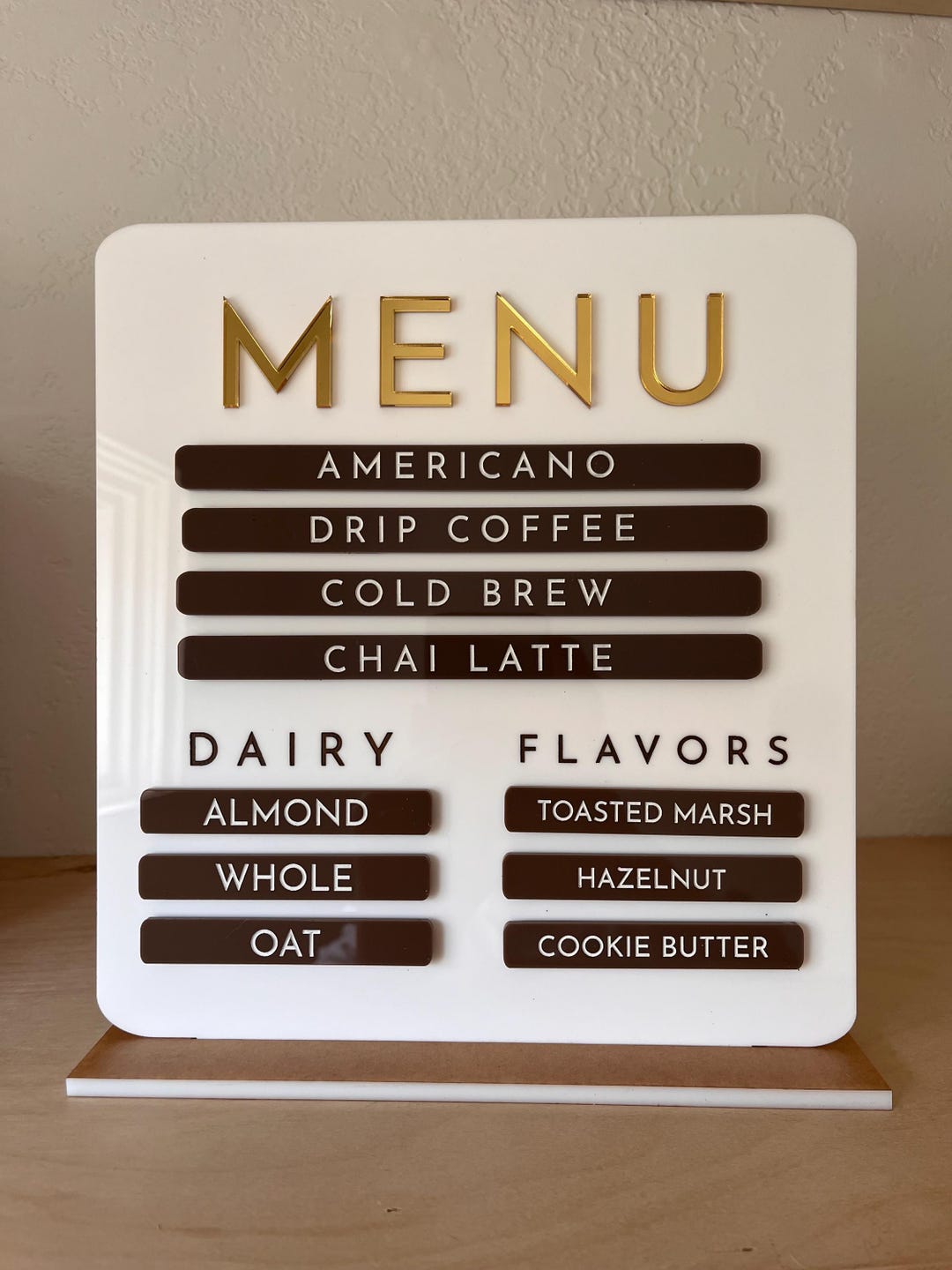 Acrylic Menu - Etsy