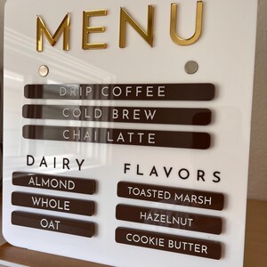 Acrylic Menu - Etsy
