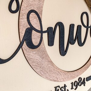 3D Round Last Name Sign - Etsy