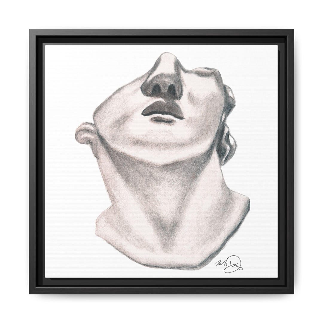 Canvas Wall Art, Greek Statue Pencil Drawing, Framed Artwork for Home ...