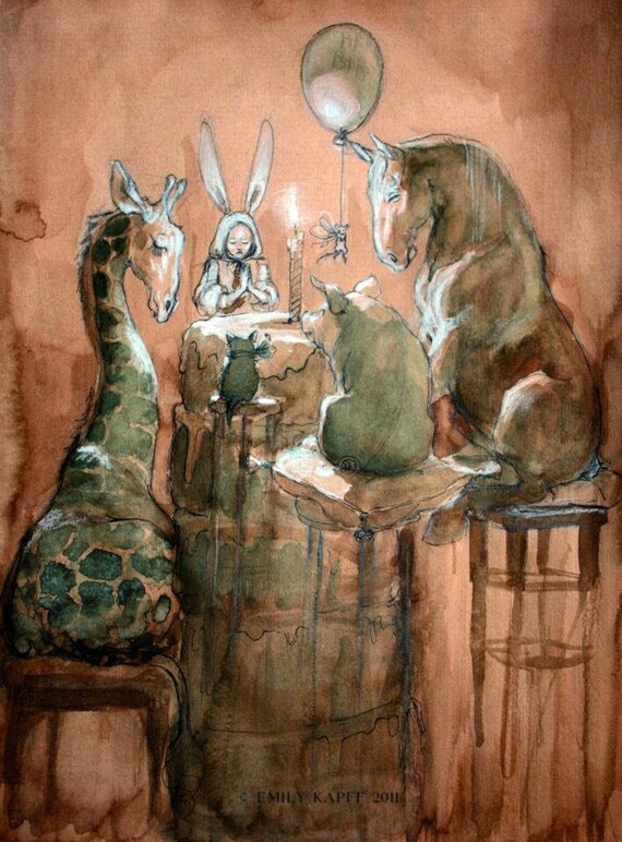 Emily Kapff 'The Birthday Cake' Signed & Mounted A3 | Etsy