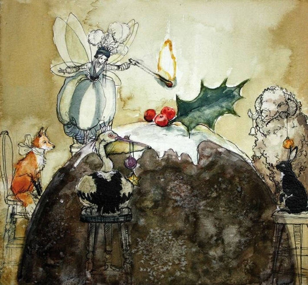 Emily Kapff 'the Christmas Pudding' Signed and Mounted Giclee Fairy ...