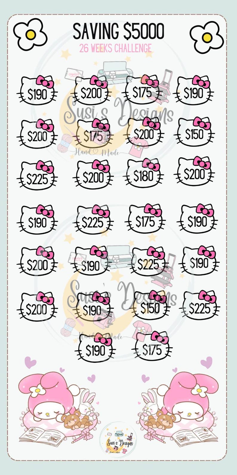 Laminate 5000 Challenge , Biweekly Saving Challenge - Etsy