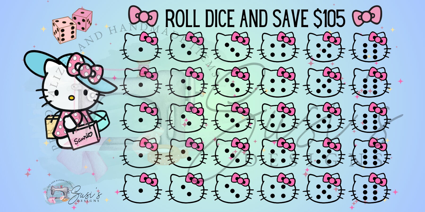 Cute Laminated Kitty Roll Dice and Save - Etsy