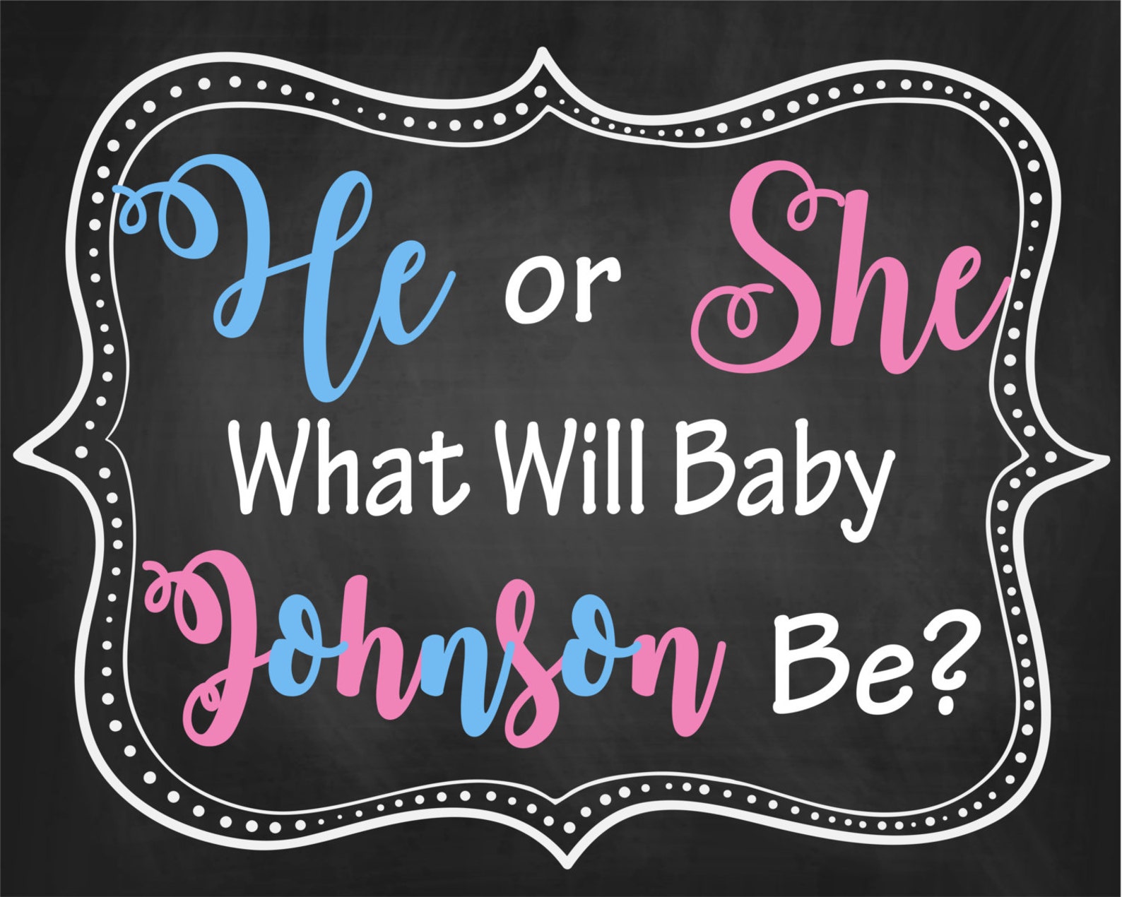 Personalized Gender Reveal Sign Balloon Box Sign He Or She Etsy