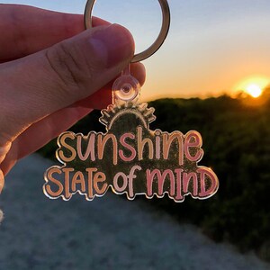 Sunshine Keychain, Keychain for Women, Acrylic Keychain, Colorful ...