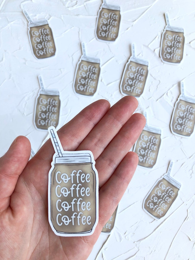 Iced Coffee Sticker Die Cut Sticker Coffee Sticker Sticker - Etsy