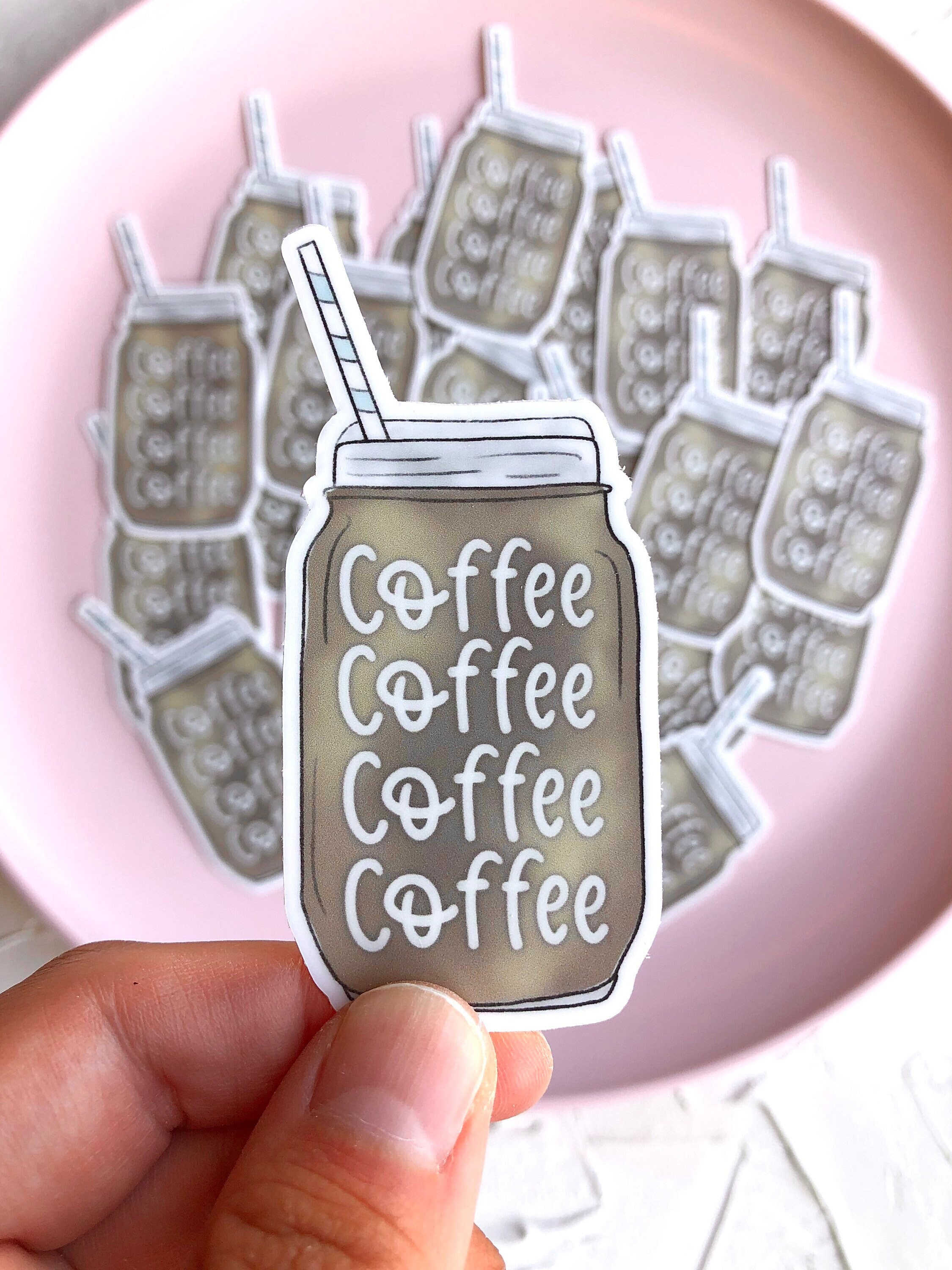 Iced Coffee Sticker Die Cut Sticker Coffee Sticker Sticker - Etsy