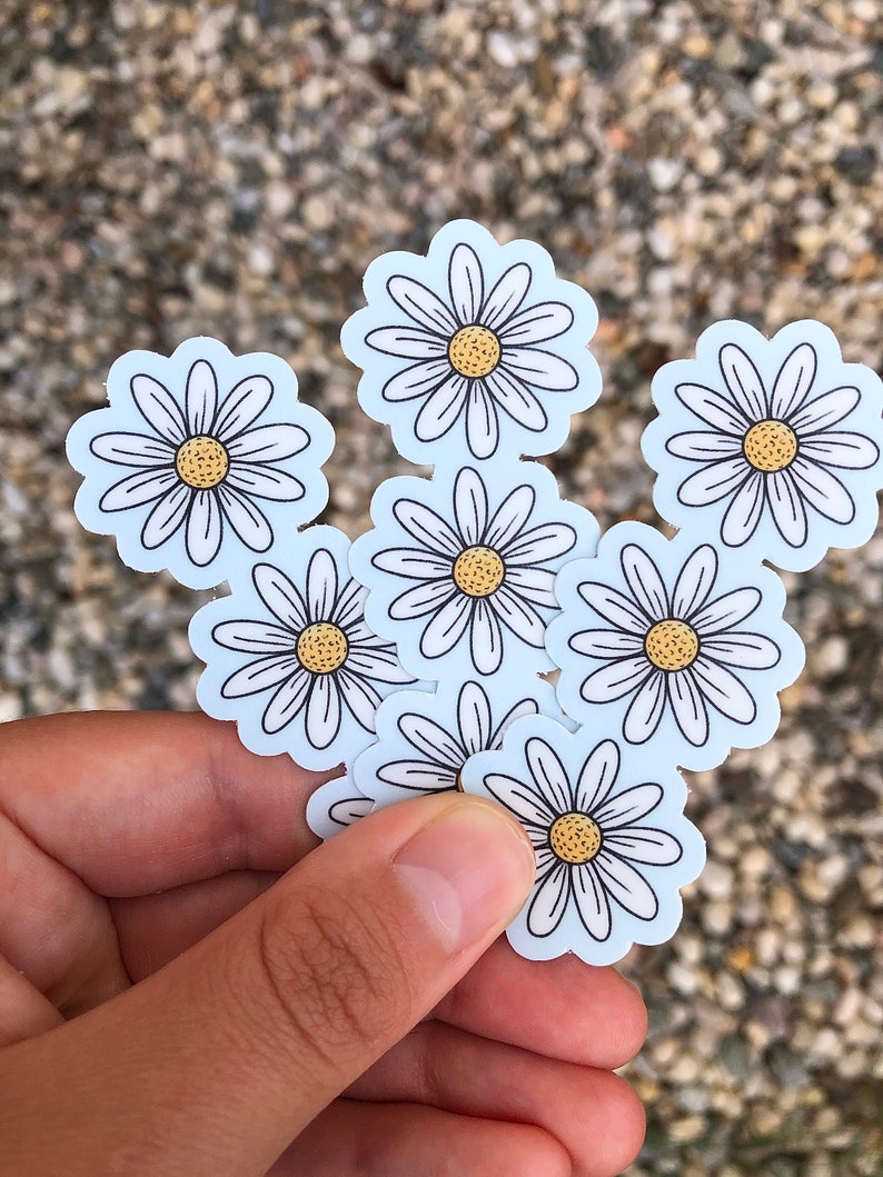 Daisy Stickers Flower Stickers Floral Stickers Vinyl | Etsy