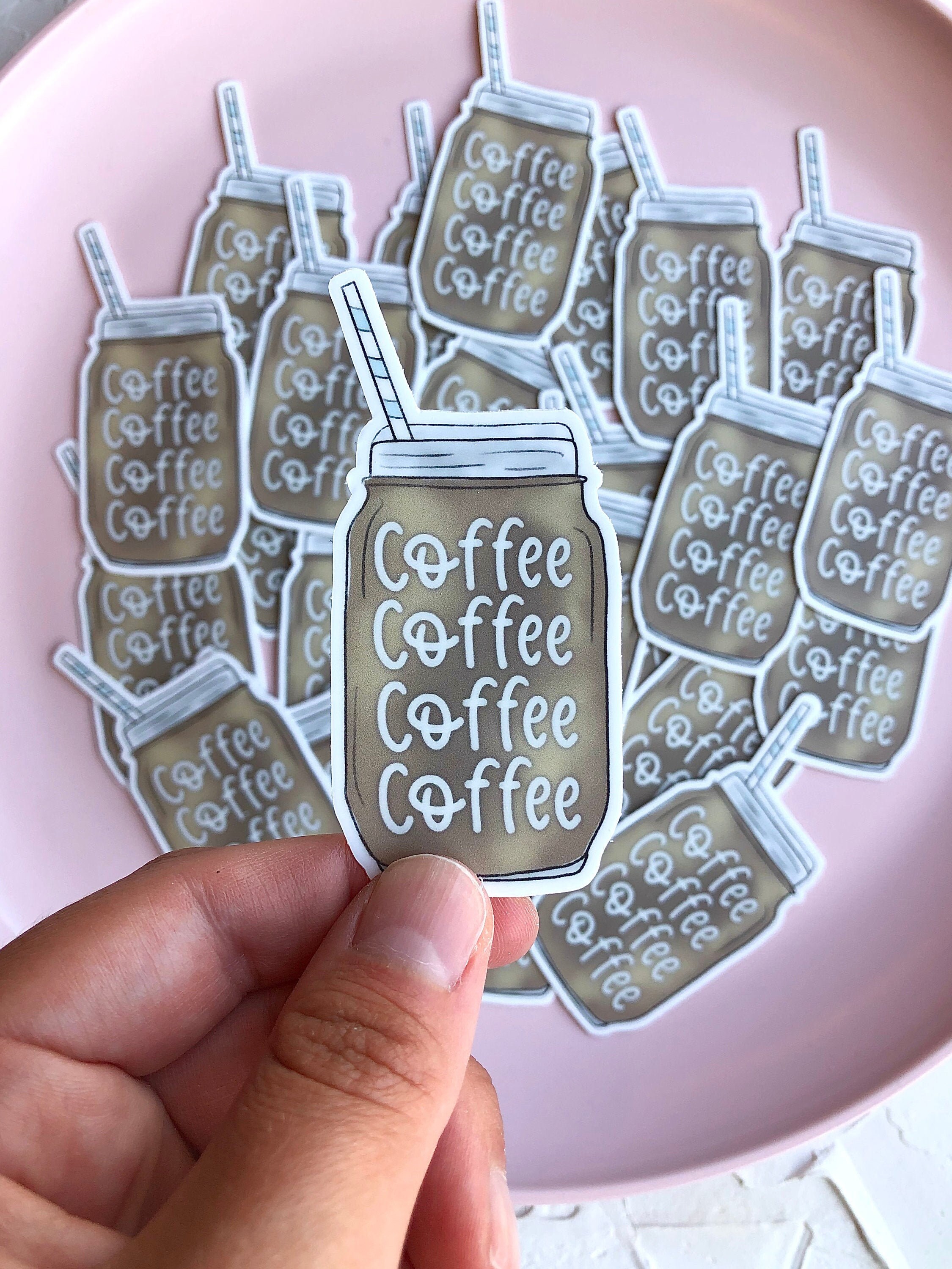 Iced Coffee Sticker Die Cut Sticker Coffee Sticker Sticker | Etsy