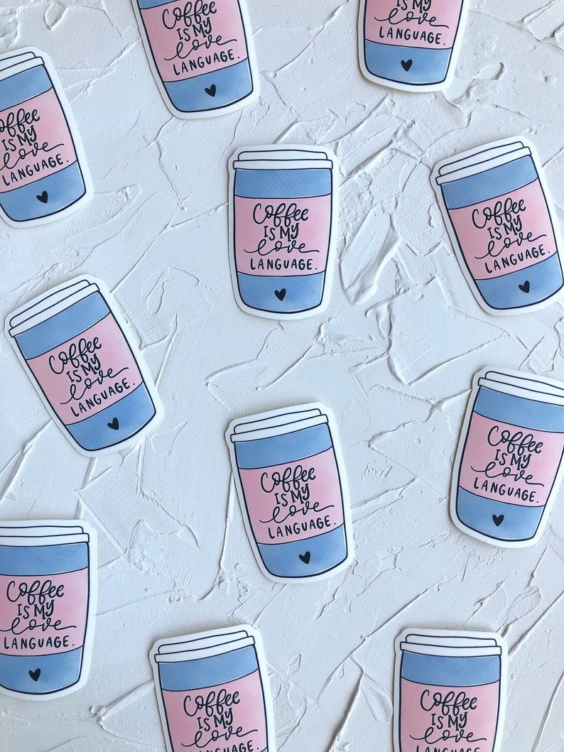 Coffee Cup Sticker Die Cut Sticker Waterproof Sticker | Etsy