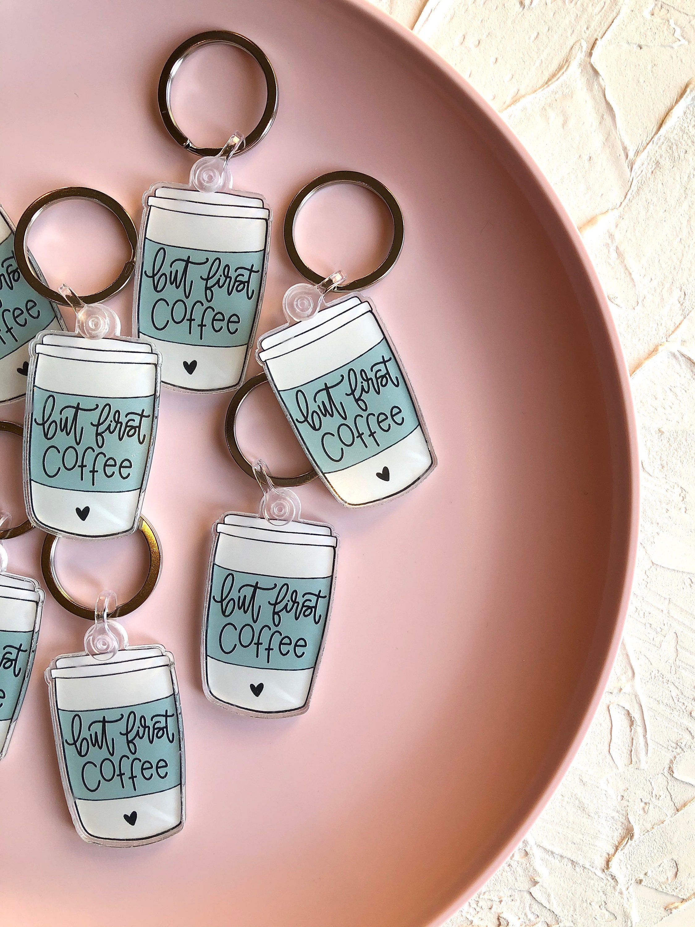 Coffee Keychain Keychain for Women but First Coffee Coffee - Etsy