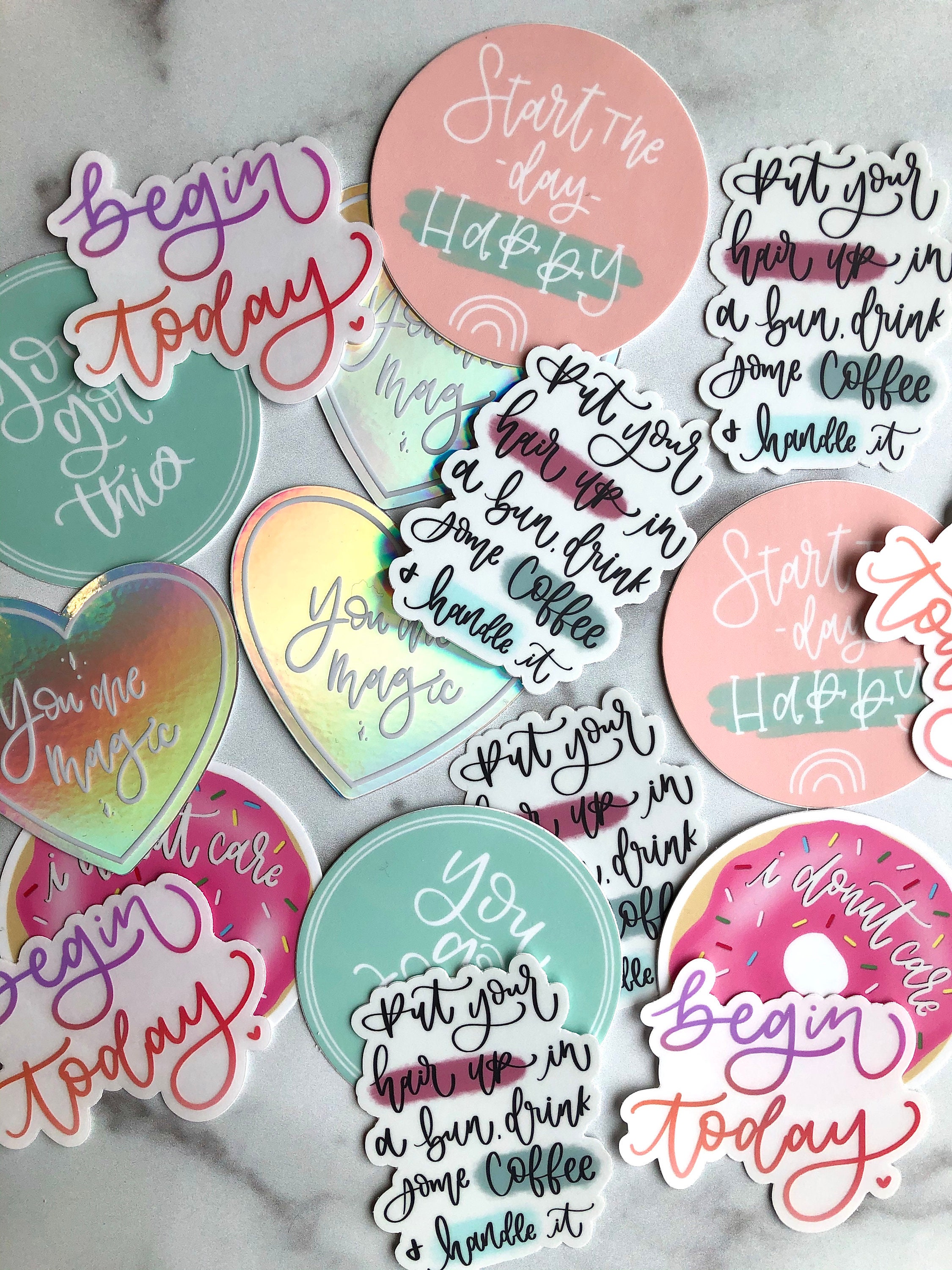 Sticker Pack Motivational Sticker Die Cut Sticker Matte | Etsy