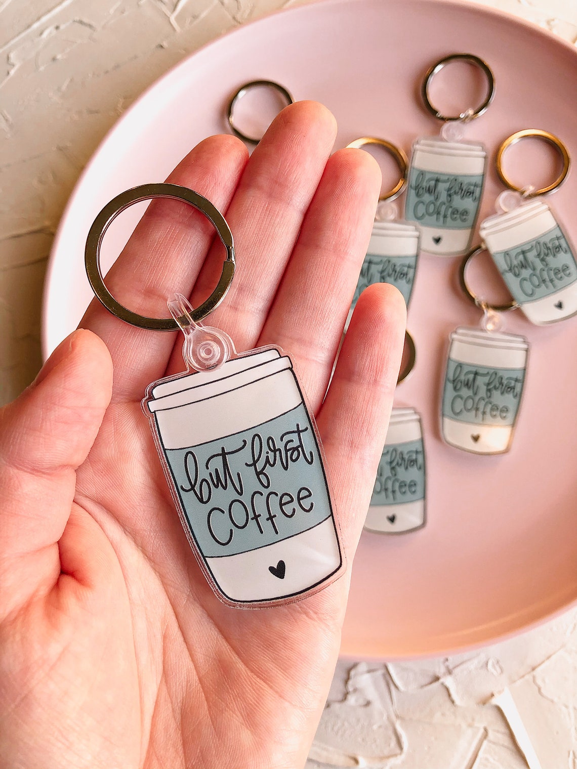 Coffee Keychain Keychain for Women but First Coffee Coffee - Etsy