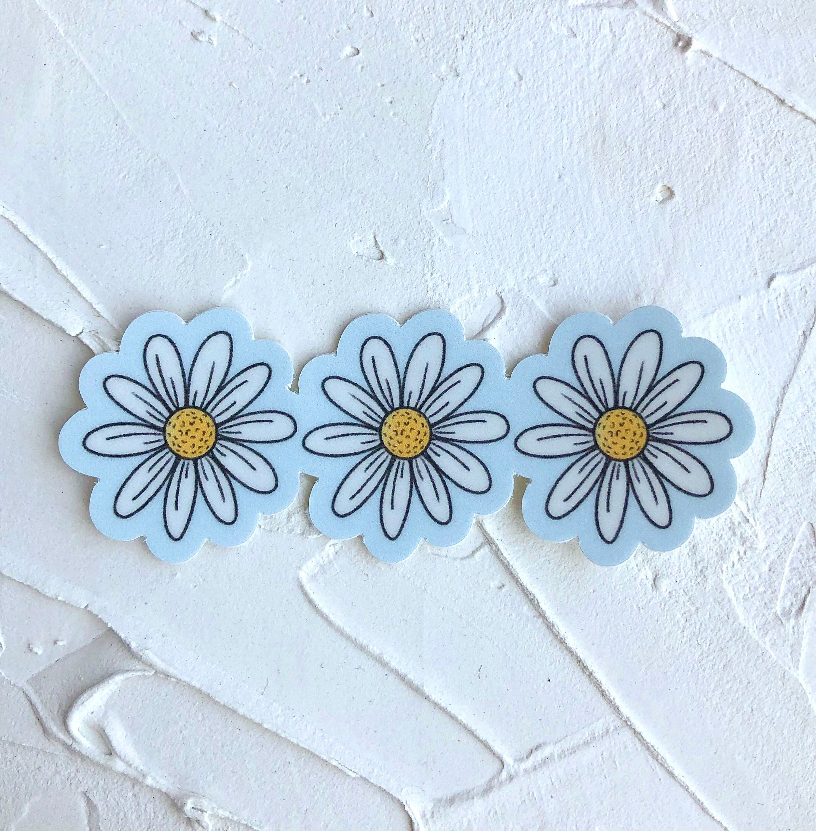 Daisy Stickers Flower Stickers Floral Stickers Vinyl | Etsy