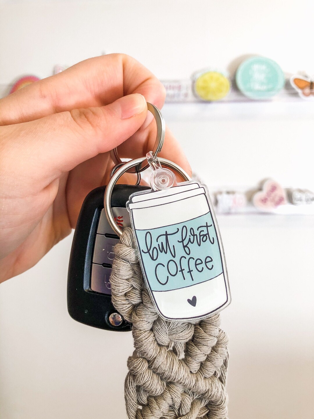 Coffee Keychain Keychain for Women but First Coffee Coffee - Etsy
