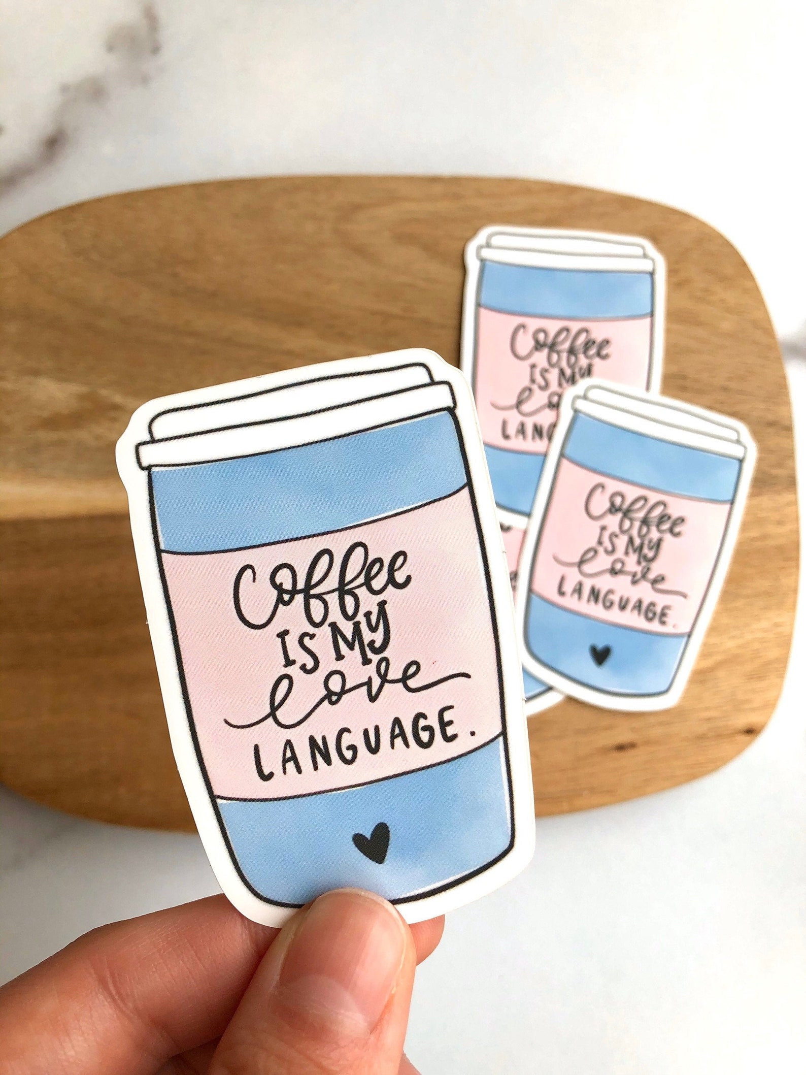 Coffee Cup Sticker Die Cut Sticker Waterproof Sticker | Etsy