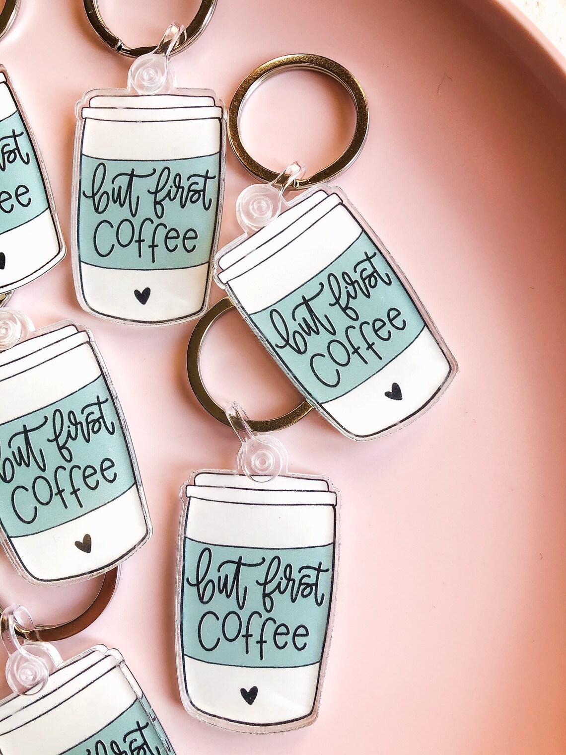 Coffee Keychain Keychain for Women but First Coffee Coffee - Etsy