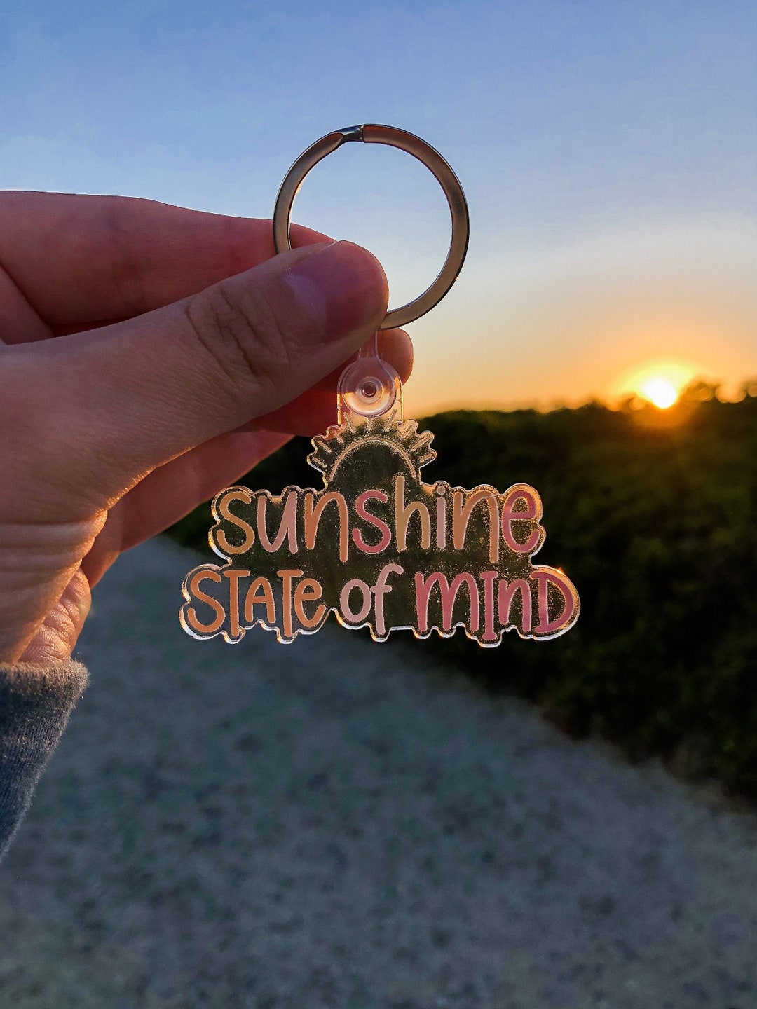 Sunshine Keychain, Keychain for Women, Acrylic Keychain, Colorful ...
