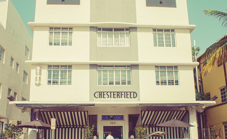 Miami Beach Photo Print, Chesterfield Hotel Miami, Art Deco Miami ...