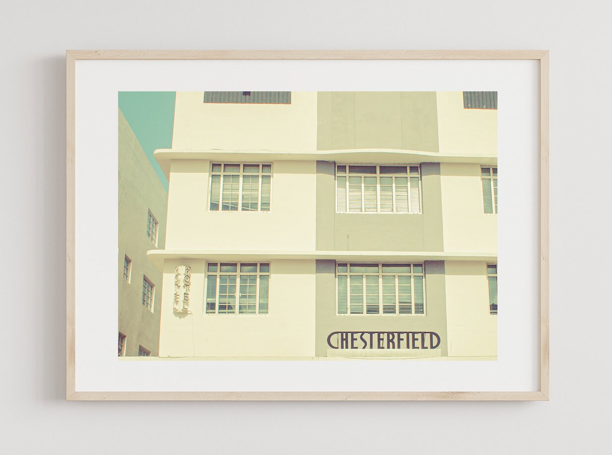 Miami Beach Photo Print, Chesterfield Hotel Miami, Art Deco Miami ...