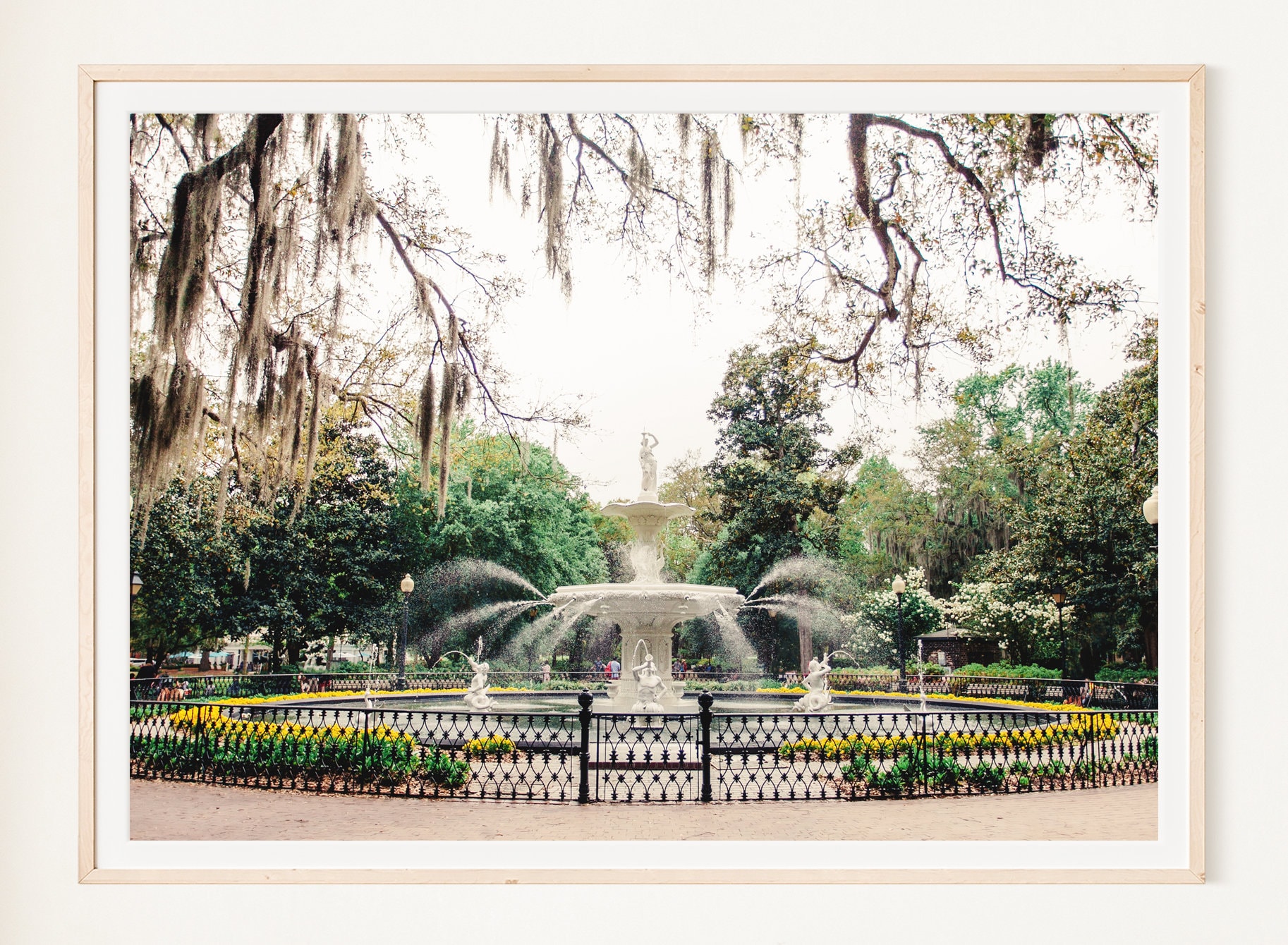 Savannah Art Print Forsyth Fountain Fine Art Print Black & - Etsy