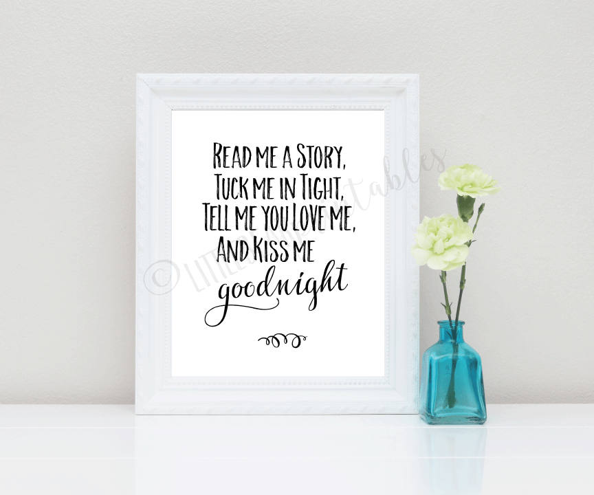 Read me a story printable nursery wall art tuck me in tight | Etsy