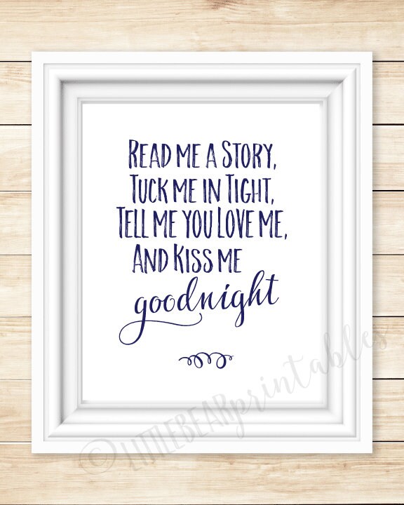 Read me a story printable nursery wall art tuck me in tight | Etsy