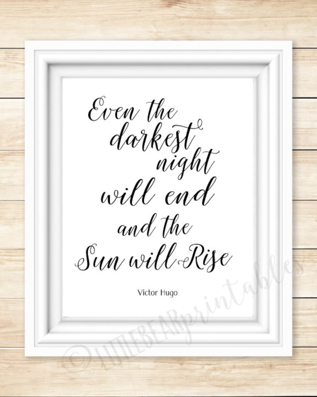 Victor Hugo Quote Print: Inspirational Black and White Wall Art ...