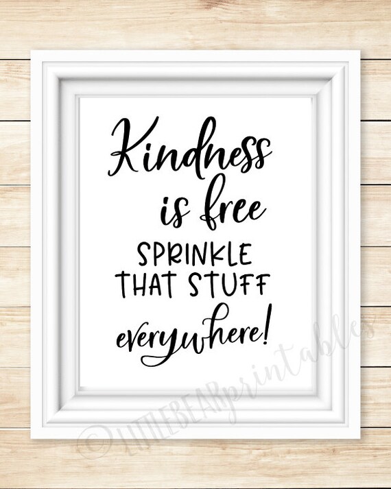 Kindness is free sprinkle that stuff everywhere printable | Etsy